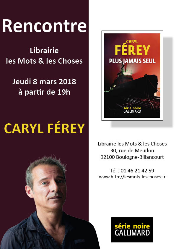 Caryl FEREY en rencontre à la librairie le jeudi 8 Mars à partir de 19h ...